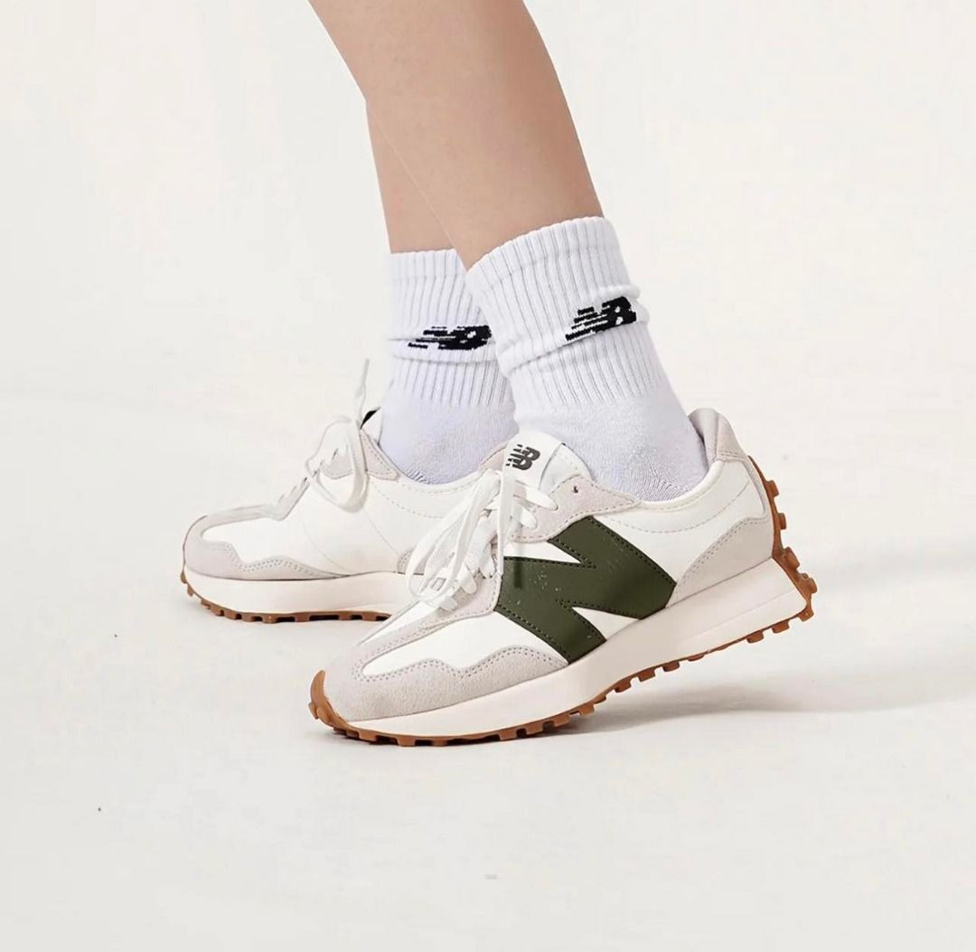 New Balance 327 Moonbeam Oak Leaf Green, Women's Fashion, Footwear ...