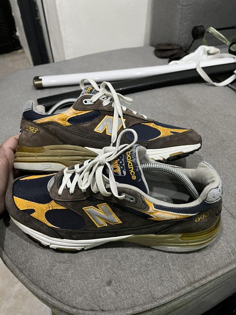 Vintage New Balance 993 Shoes USA Navy Blue Yellow Special Ed. Rare Men ...
