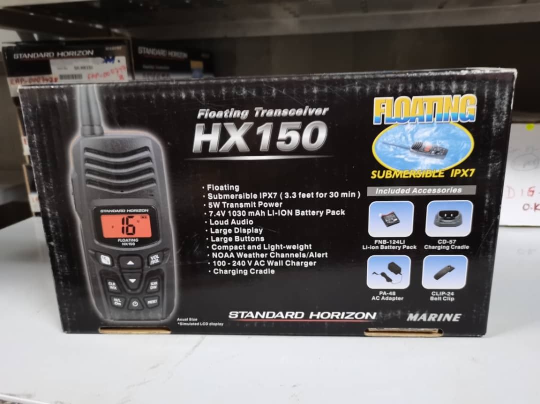 Stock Clearance !!! NEW Extra Stock - Standard Horizon HX150 Floating Handheld VHF Radio ...