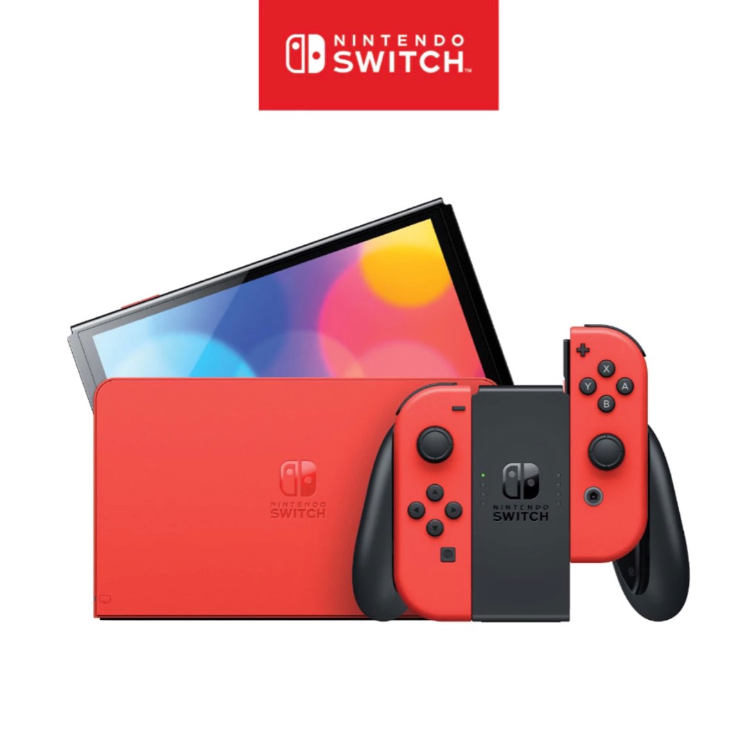 Nintendo Switch OLED red Mario edition, Video Gaming, Video Game ...