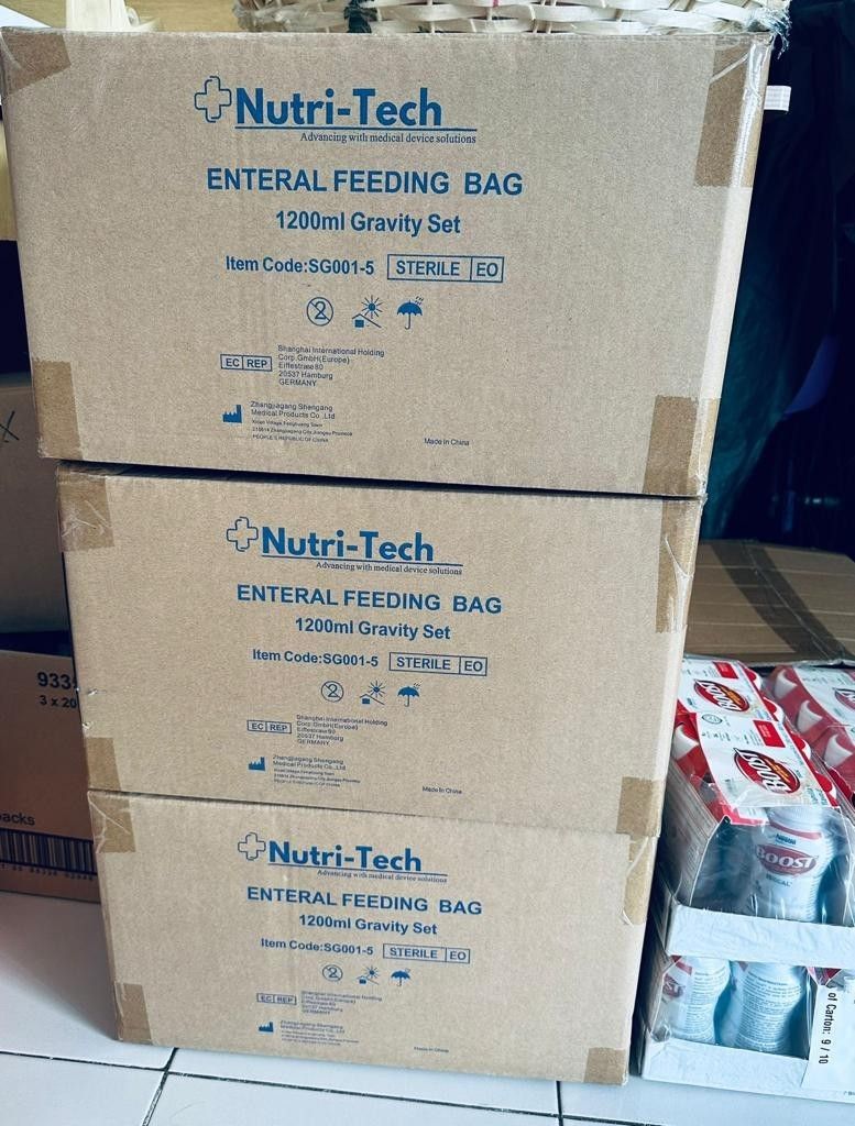 Nutri-Tech Enteral Feeding Bag 1200ml Gravity set, Health & Nutrition ...