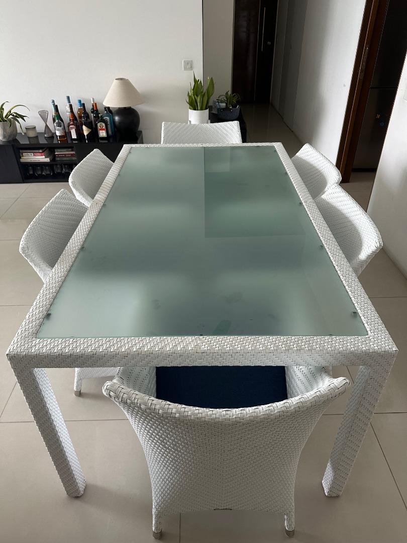 Ohmm Havana Outdoor/Indoor Dining Table & Chairs Set, Furniture & Home ...