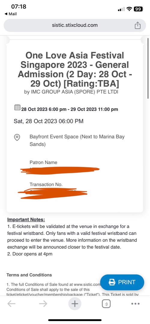 One Love Asia Festival Singapore 2023 - General Admission (2 Day: 28 ...