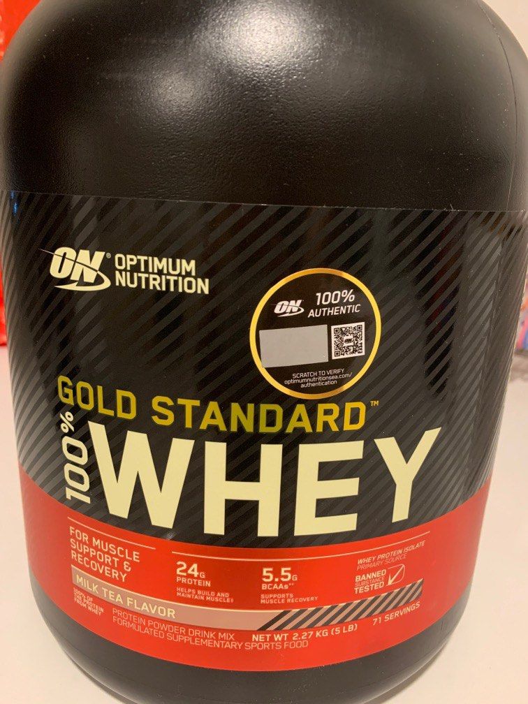 Optimum Nutrition Whey Protein Milk Tea Flavour, Health & Nutrition ...