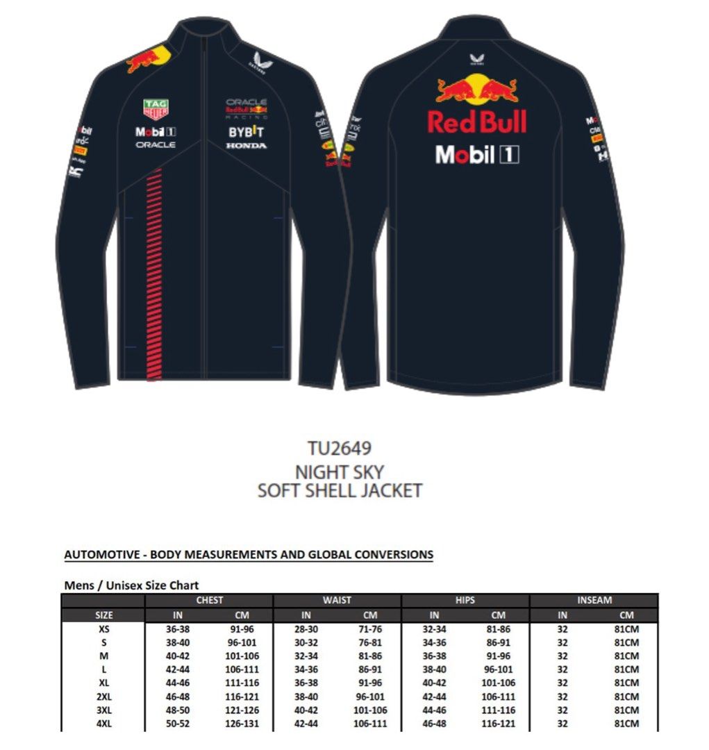 Oracle Red Bull Racing 2023 Team Softshell Jacket, Men's Fashion, Coats ...