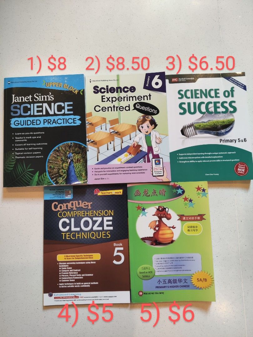P5 P6 Janet Sim Science / English Cloze / Chinese, Hobbies & Toys ...