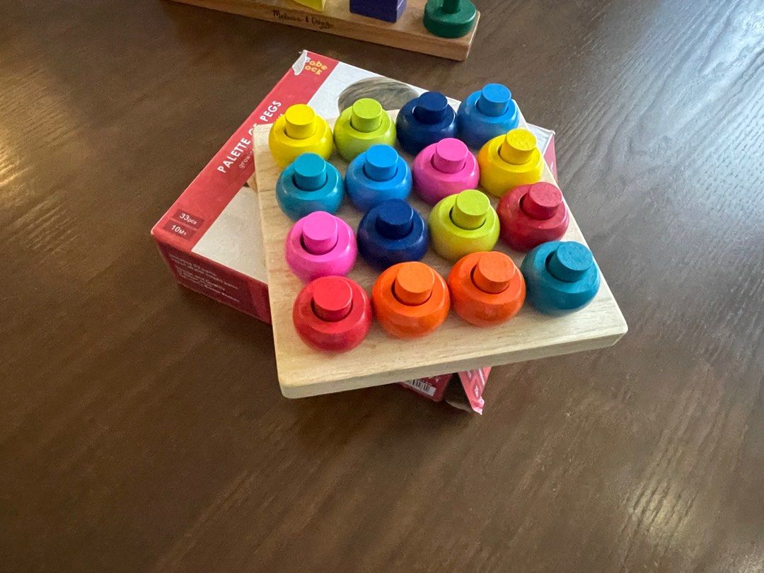 Palette of Pegs Montessori Wood Sorting Toy, Babies & Kids, Infant ...
