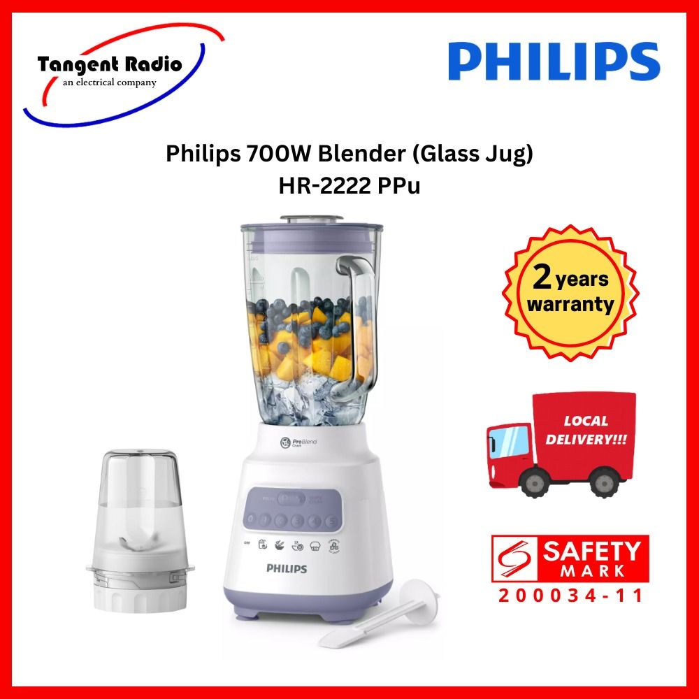 Philips 700W Blender (Glass Jug) HR-2222 PPu, TV & Home Appliances ...