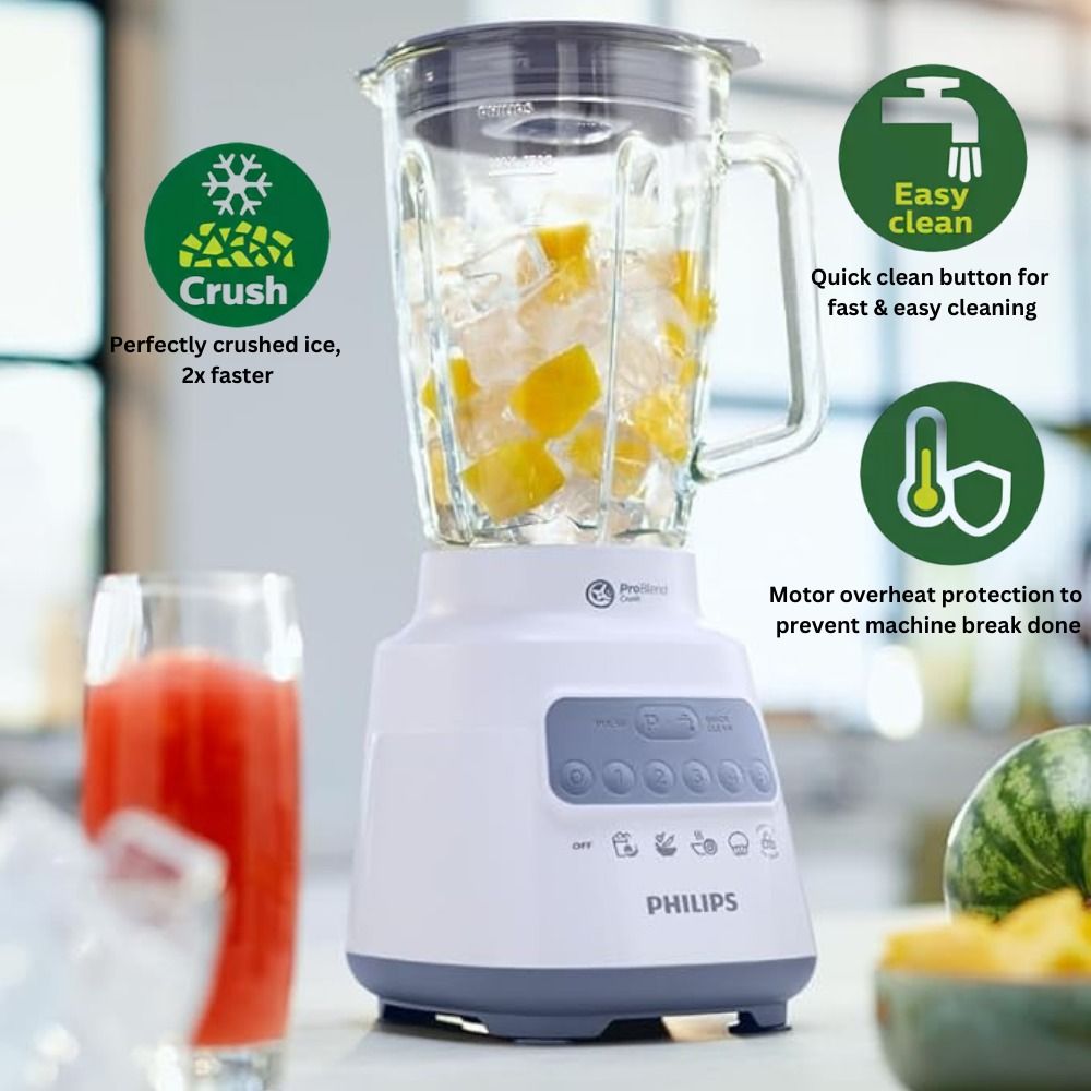 Philips 700W Blender (Glass Jug) HR-2222 PPu, TV & Home Appliances ...