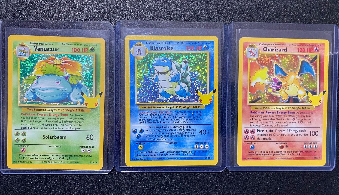 Pokemon 25th Anniversary Celebrations Base Set Trio, Hobbies & Toys ...