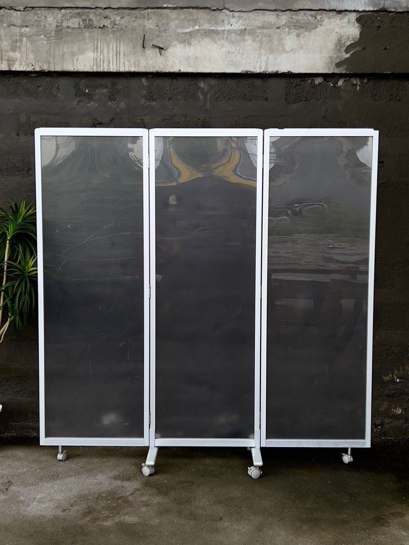 Polycarbonate office partition, acrylic divider - mobile walls 3 panels ...