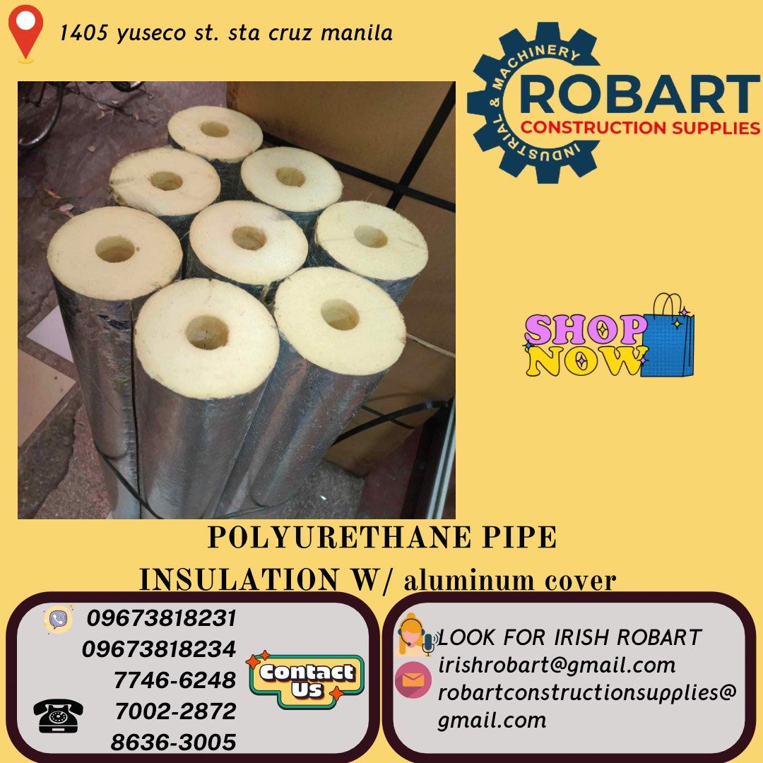 POLYURETHANE PIPE INSULATION W/ aluminum cover, Commercial & Industrial ...