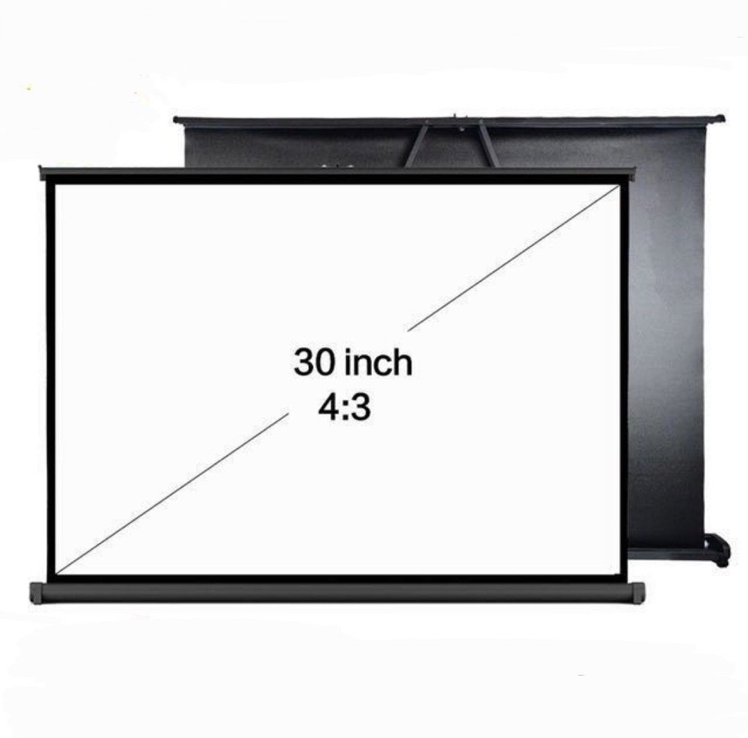 Portable Projector Screen 30" Mobile Tabletop Projection Screen Manual ...