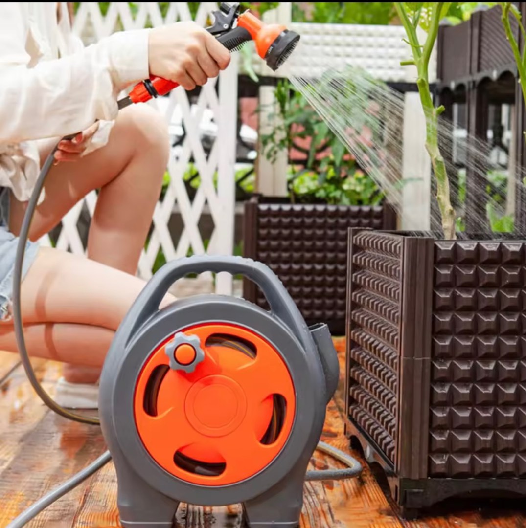 Portable Water Hose Reel Set 12M Mini Hose Reel, Furniture & Home ...