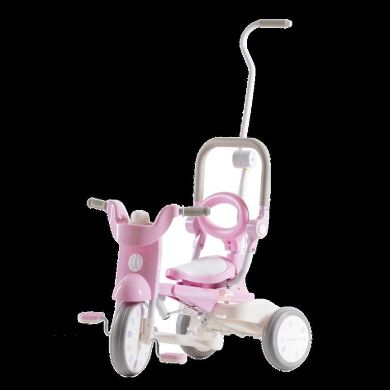 Preloved iimo X Macaron 3-in-1 Foldable Tricycle Pink, Babies & Kids, Going Out, Strollers on ...
