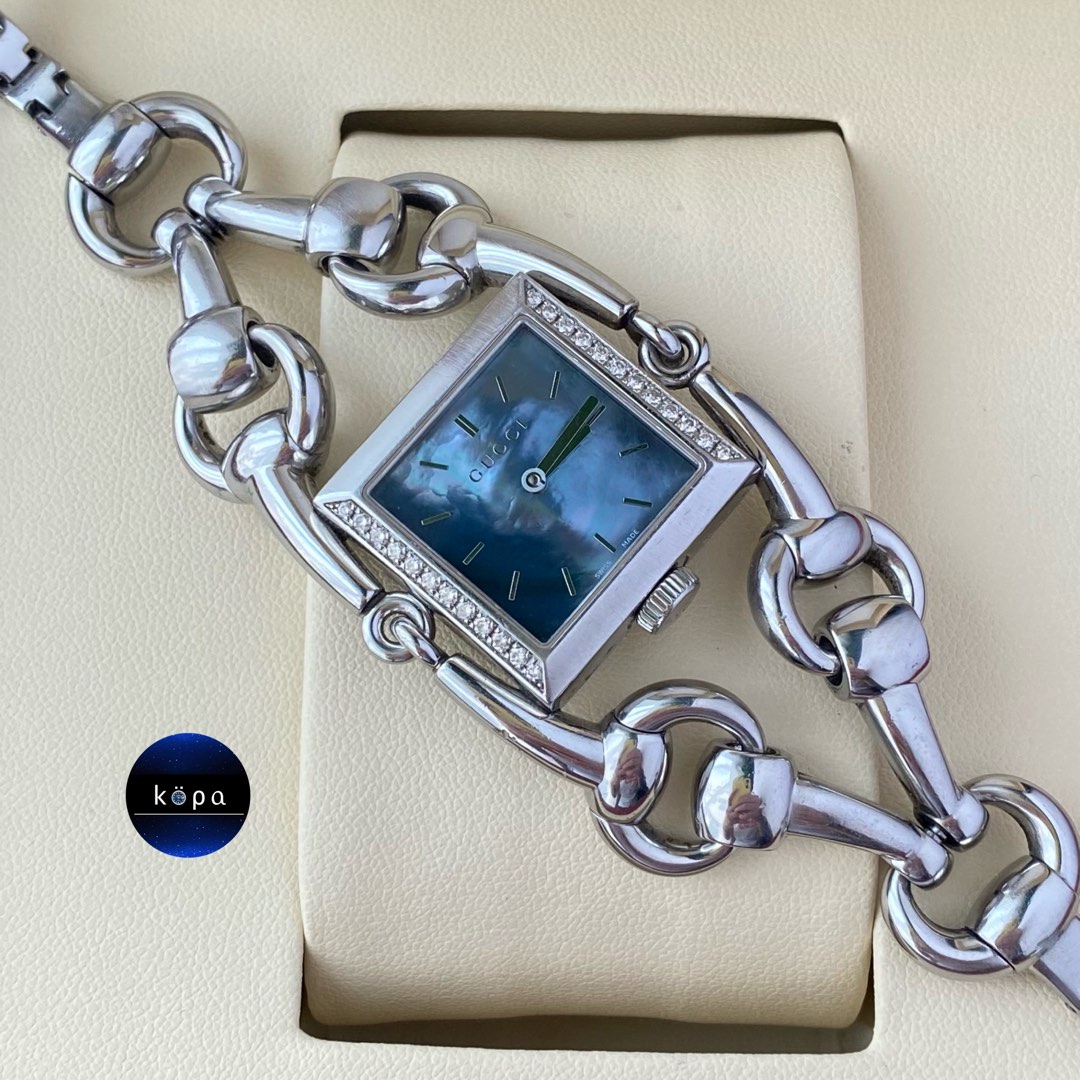 GUCCI Signoria w/ Diamond Bezel Blue Mother of Pearl Dial Watch for ...