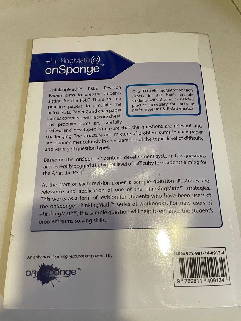 Primary 6 PSLE onSponge Maths, Hobbies & Toys, Books & Magazines, Assessment Books on Carousell