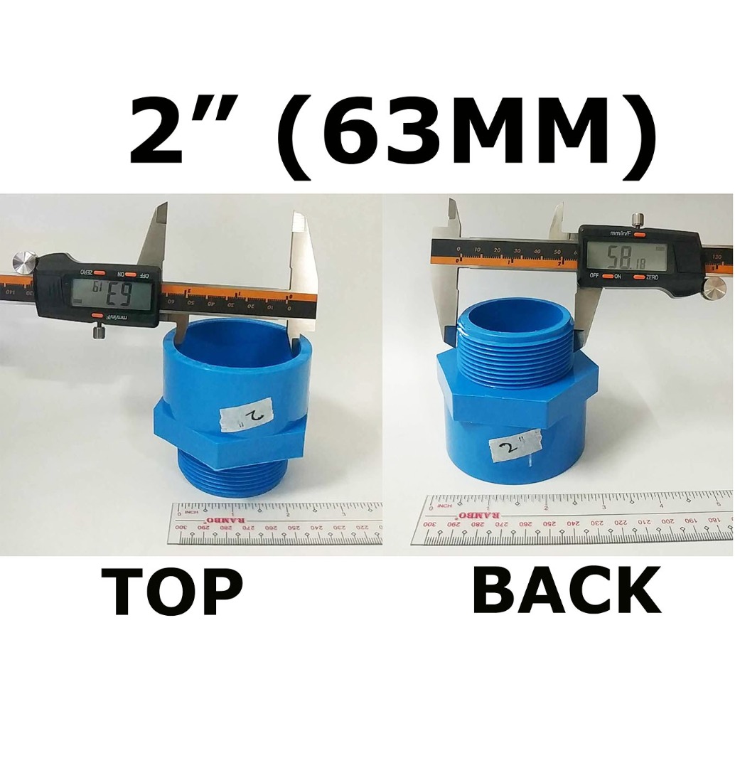 PVC MALE ADAPTOR 2" ( 63MM ) BLUE FOR CLEAN WATER ...