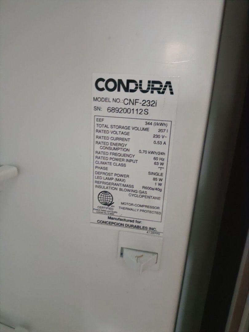 Rush Sale: 8cu.ft. Condura Prima No Frost Inverter Type Ref, TV & Home ...