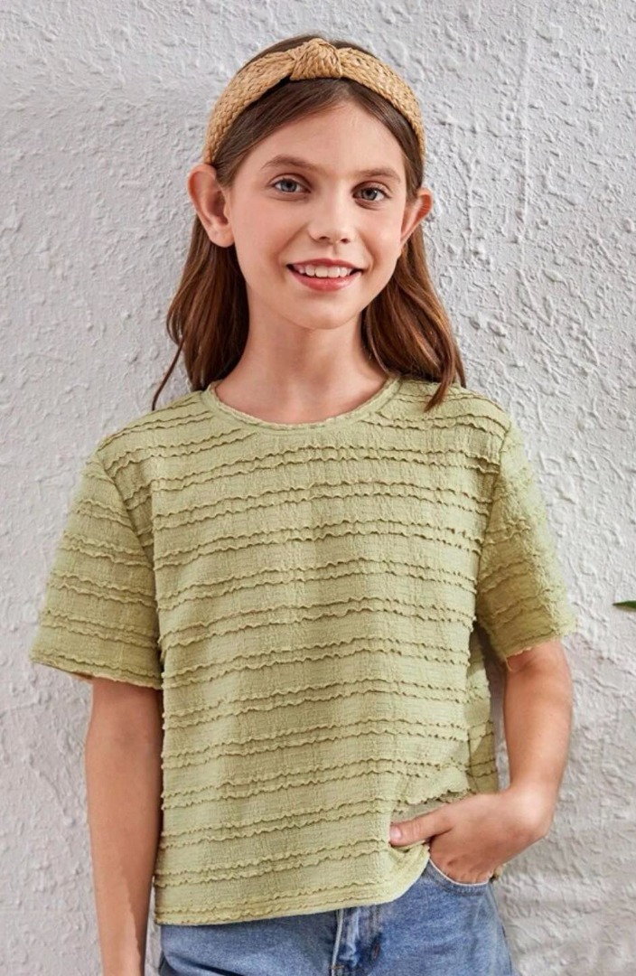 SHEIN Kids Tween Round Neck Tee, Babies & Kids, Babies & Kids Fashion ...