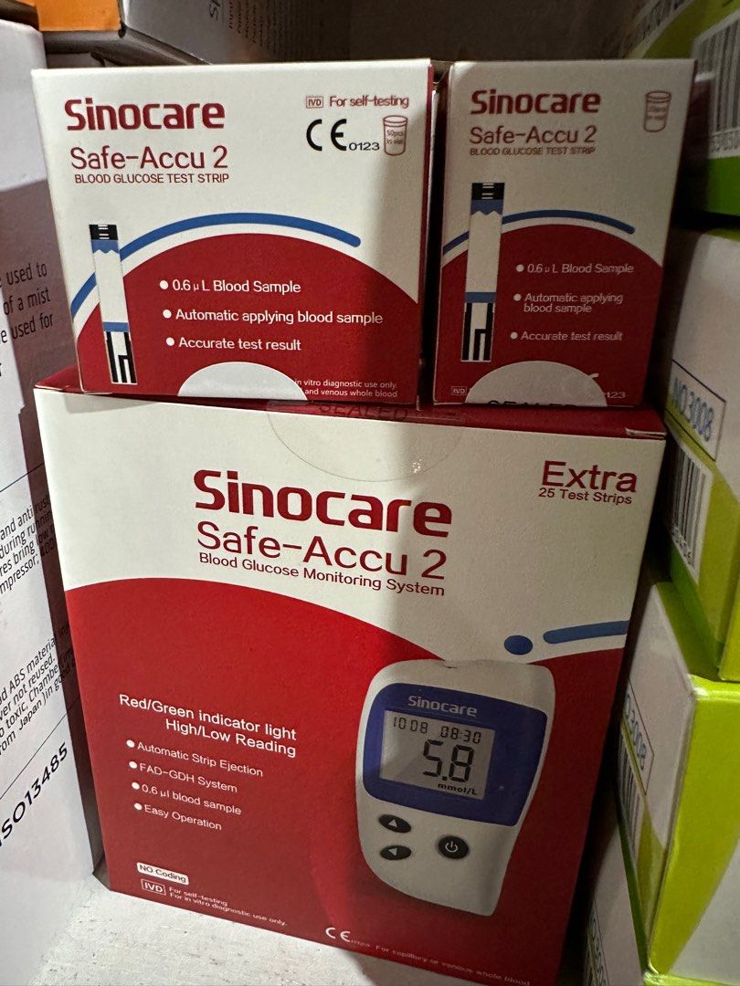 Sinocare Glucometer Set, Health & Nutrition, Medical Supplies & Tools ...