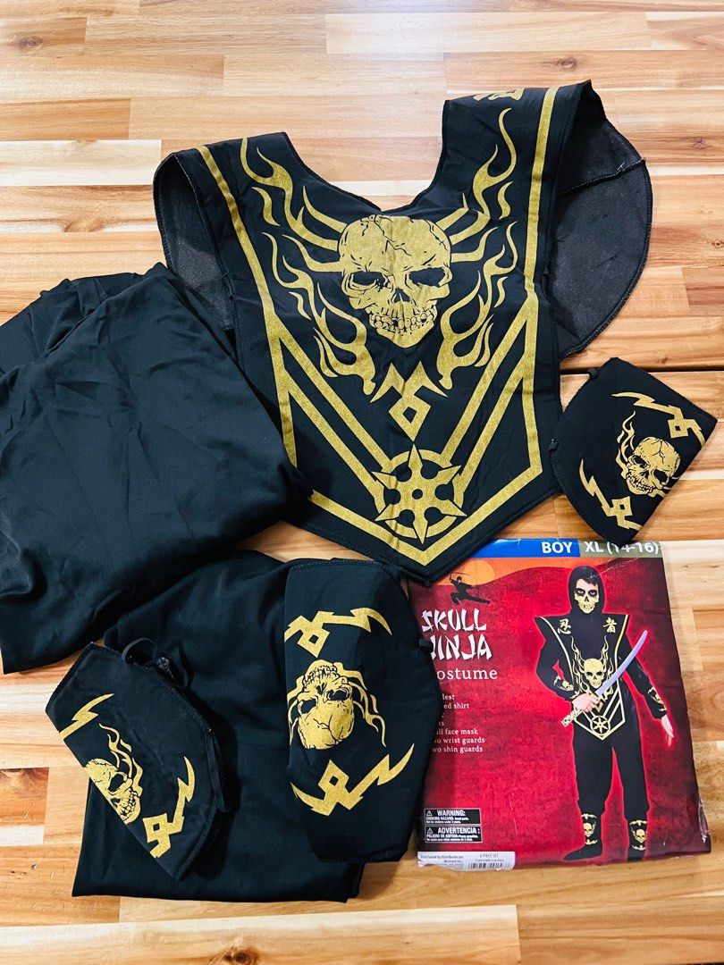 SKULL NINJA Halloween Costume BOY 14-16 yrs teen, Babies & Kids, Babies ...