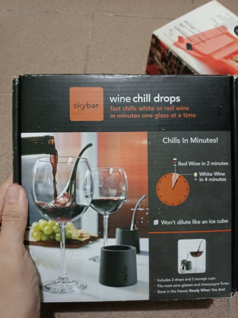 Skybar Stainless Steel Wine Chill Drops, Furniture & Home Living ...