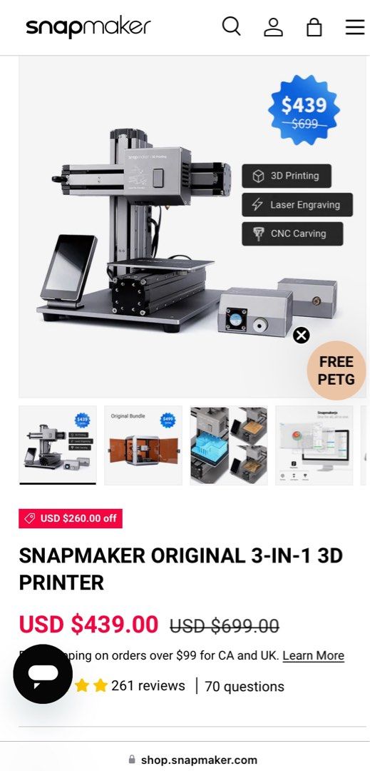 SNAPMAKER ORIGINAL 3-IN-1 3D PRINTER + 50w additional laser, Computers ...