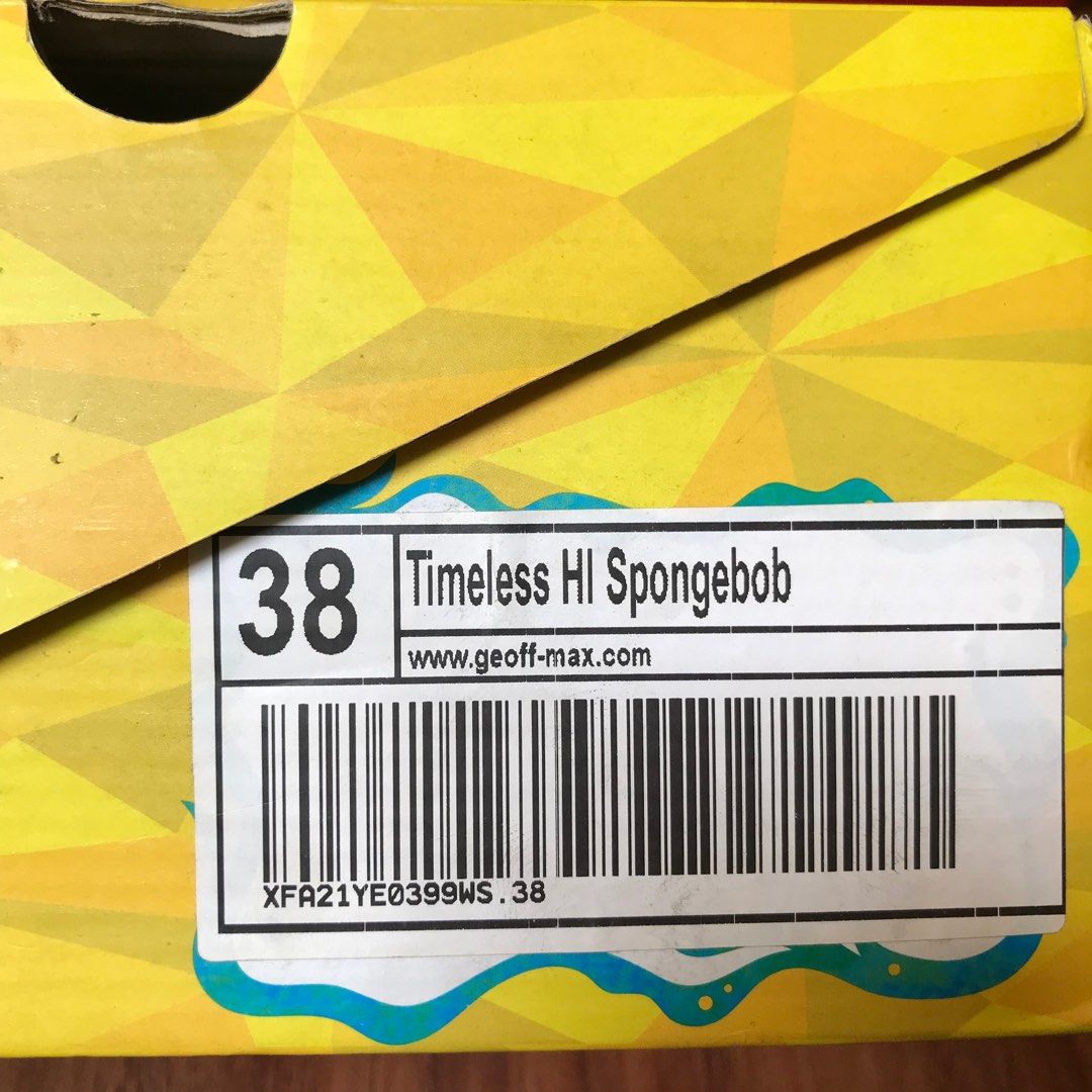 Sepatu SPONGEBOB Timeless HI Geoff Max, Fesyen Wanita, Sepatu di Carousell