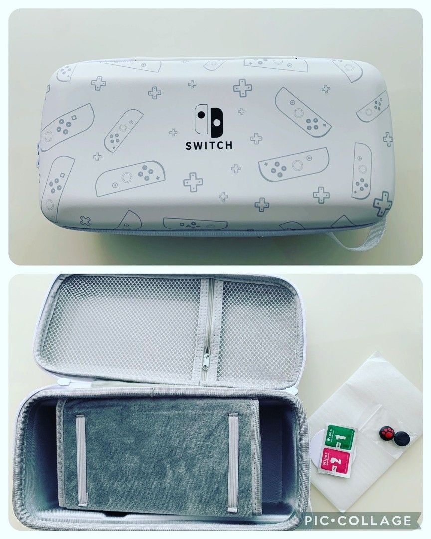 Switch OLED Console Hard Shell Case Handbag Travel Bag (White - Switch ...