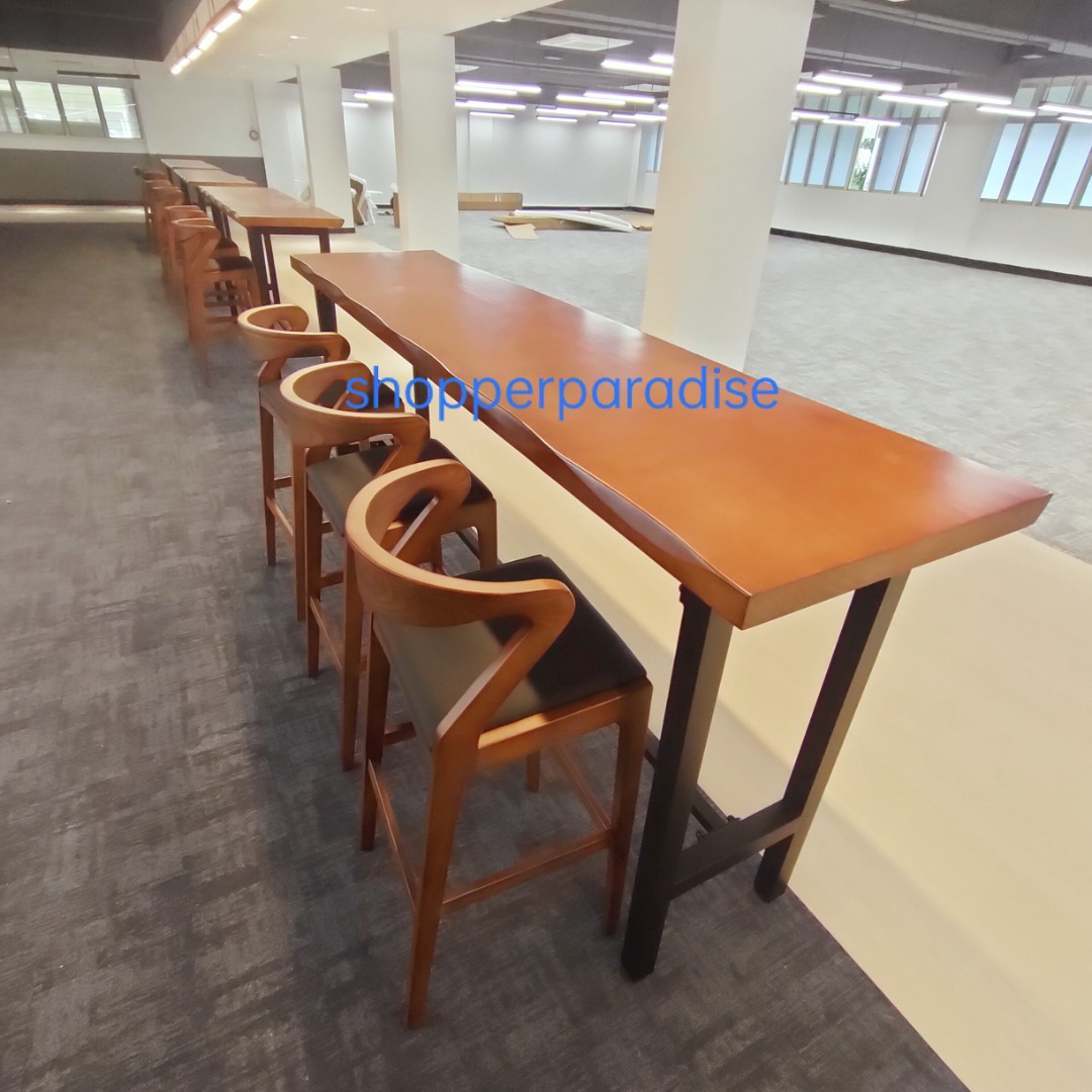 TSBT 011 Irregular Solid wood High Bar Table, CSBC 031 Ash Wood High ...