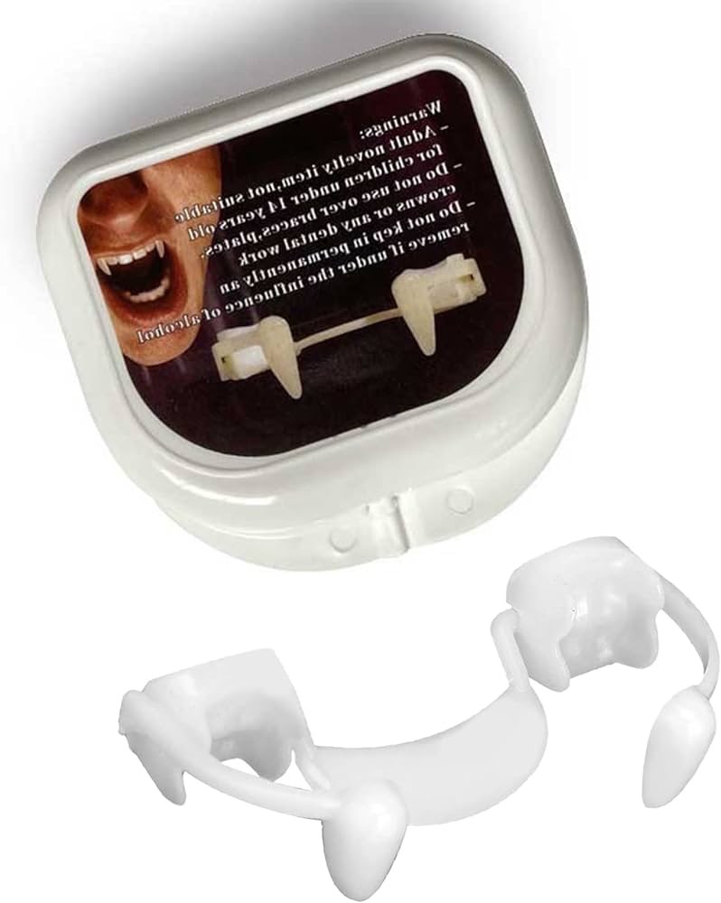 Vampire Fangs Retractable Halloween Teeth Scary Creepy Fake Vampire ...