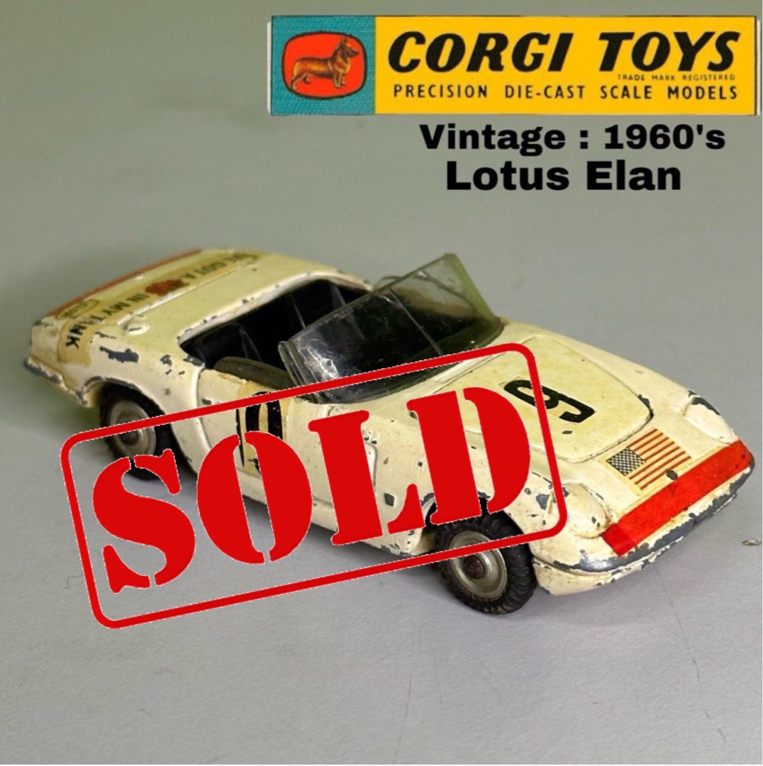 Vintage 1960s Corgi Lotus Elan, Hobbies & Toys, Toys & Games on Carousell