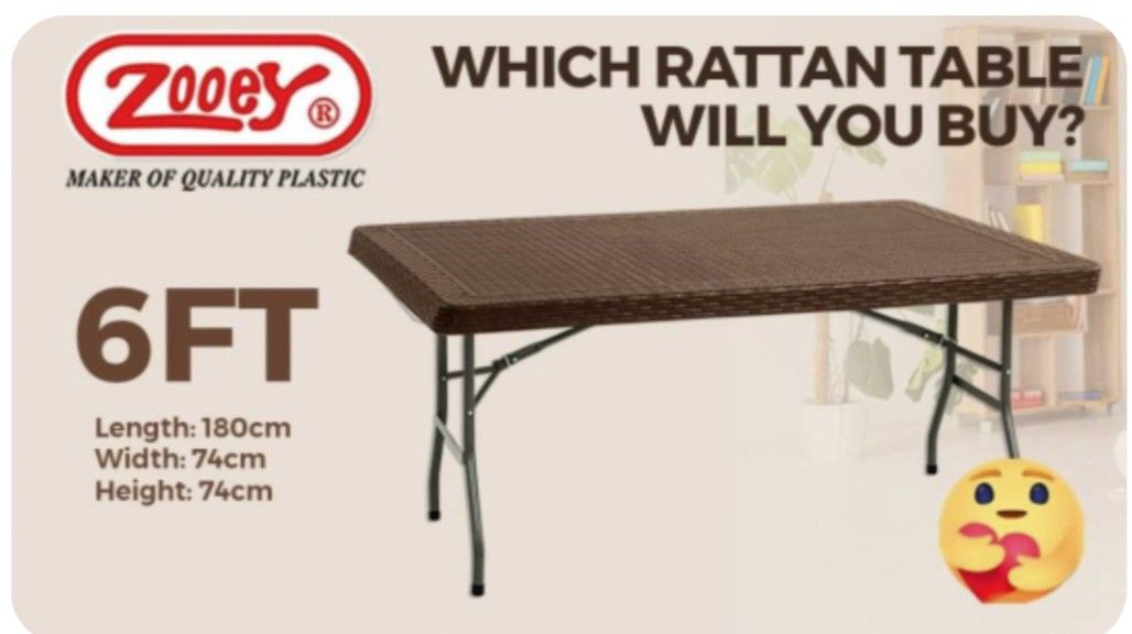 Zooey Folding Party Table(CHOCO BROWN), Furniture & Home Living ...