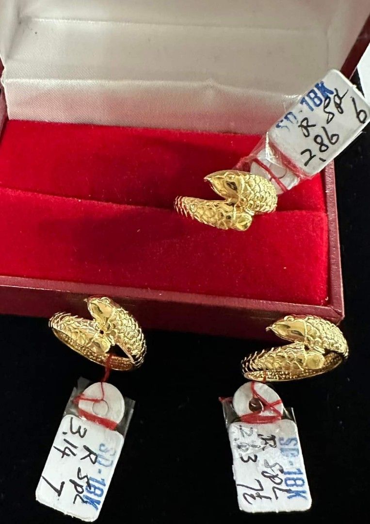 18K Saudi Gold arowana ring, Women's Fashion, Jewelry & Organizers ...