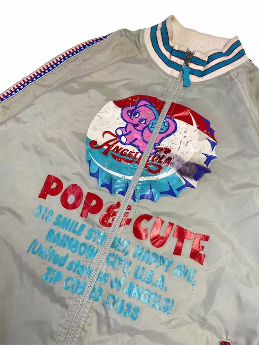 1990s Angel Blue - Angel Cola Mascots Star Jacket, Fesyen Pria, Pakaian ...