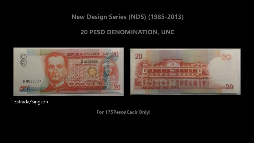 20 PESO New Design Series (NDS) Estrada/Singson, Hobbies & Toys ...
