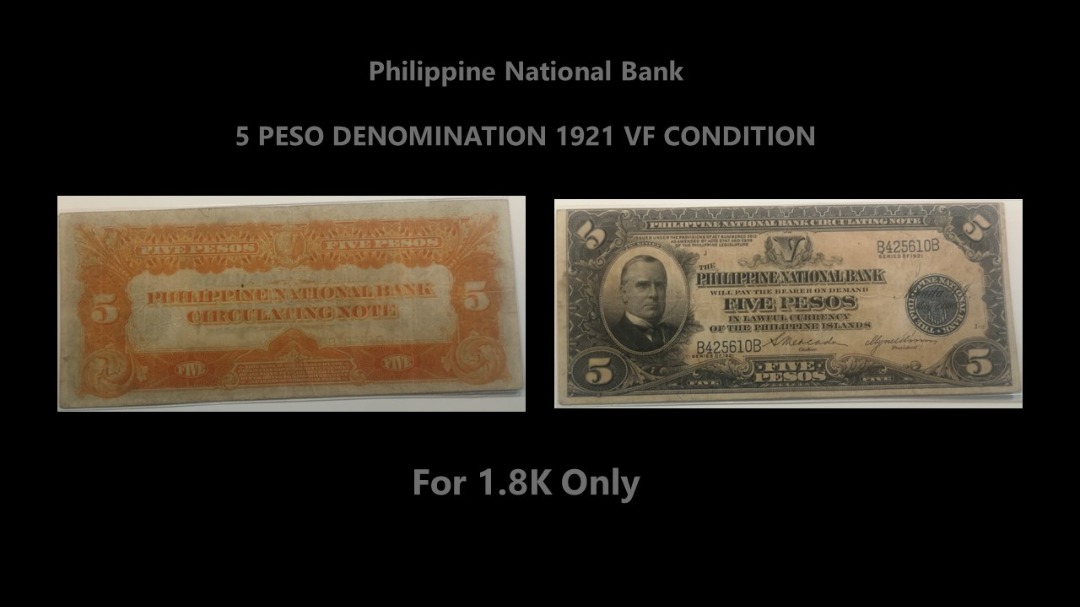 5 PESO BANKNOTE Philippine National Bank "PNB", Hobbies & Toys ...