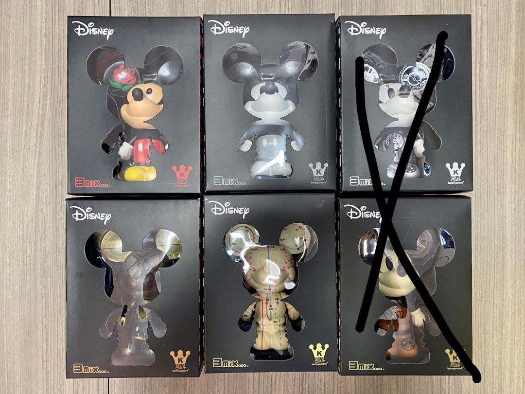 全新 絕版 3Mix x Kennyswork Micky 米奇 6吋 Vinyl figure 四款, 興趣及遊戲, 玩具 & 遊戲類 ...