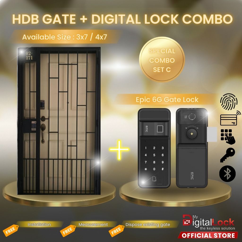 [ Special.Combo ] The Most Valuable HDB Gate and Digital Gate Lock ...