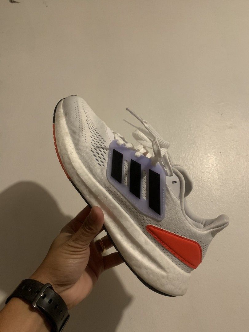 Adidas Pureboost 22 [HQ8589] Men Running Shoes Crystal White / Black ...