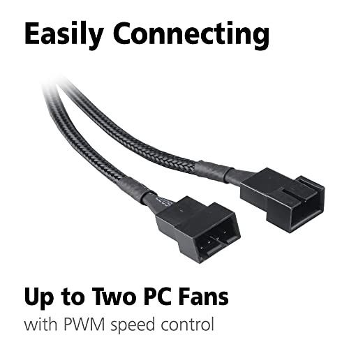 Akasa PWM Fan Splitter, 1 to 2 Ways 4-Pin PWM Fan, Speed Control PC ...