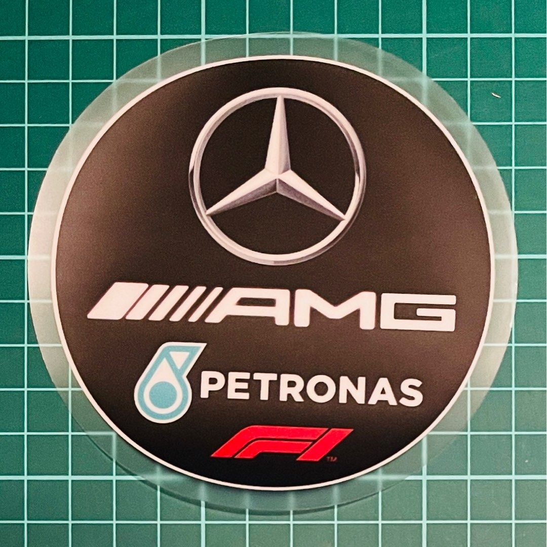 AMG MERCEDES PETRONAS F1 . Static Cling Decals. 11cm diameter. Free ...