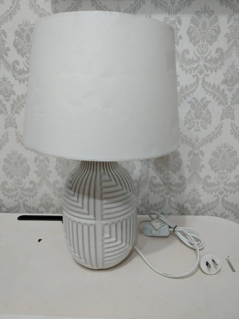 Anko Ella White Table Lamp, Furniture & Home Living, Lighting & Fans ...