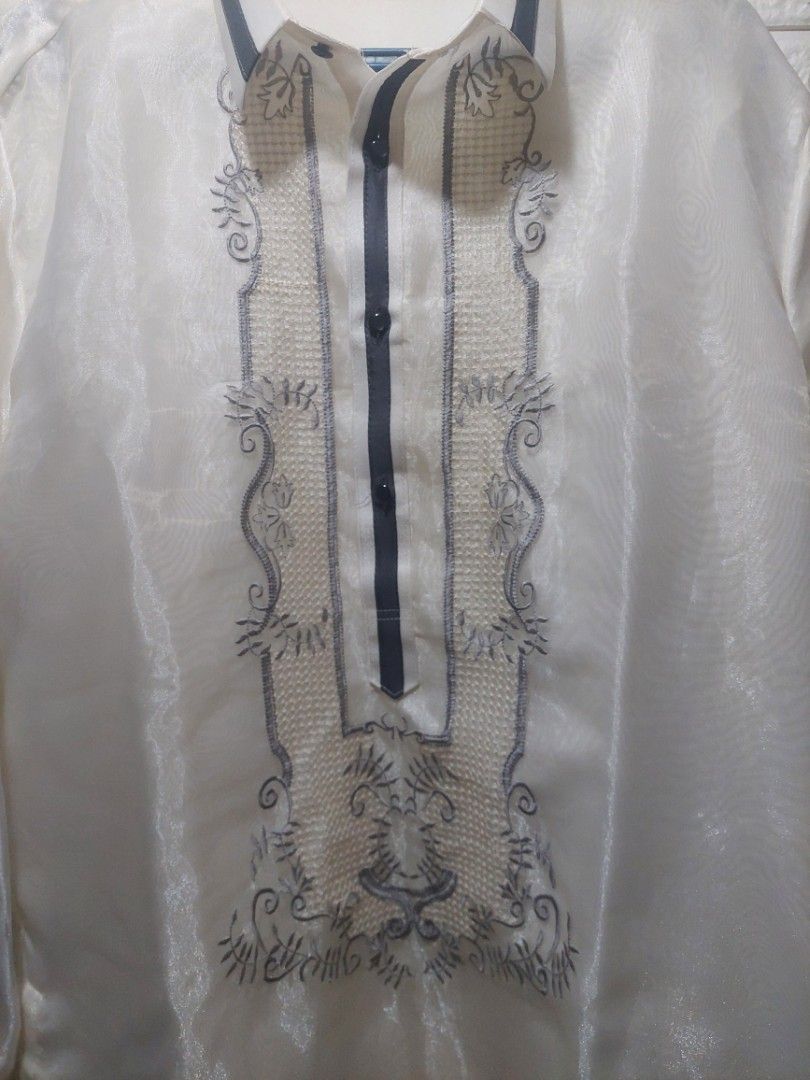 Barong silver grey design used once only barong for wedding, Men's ...