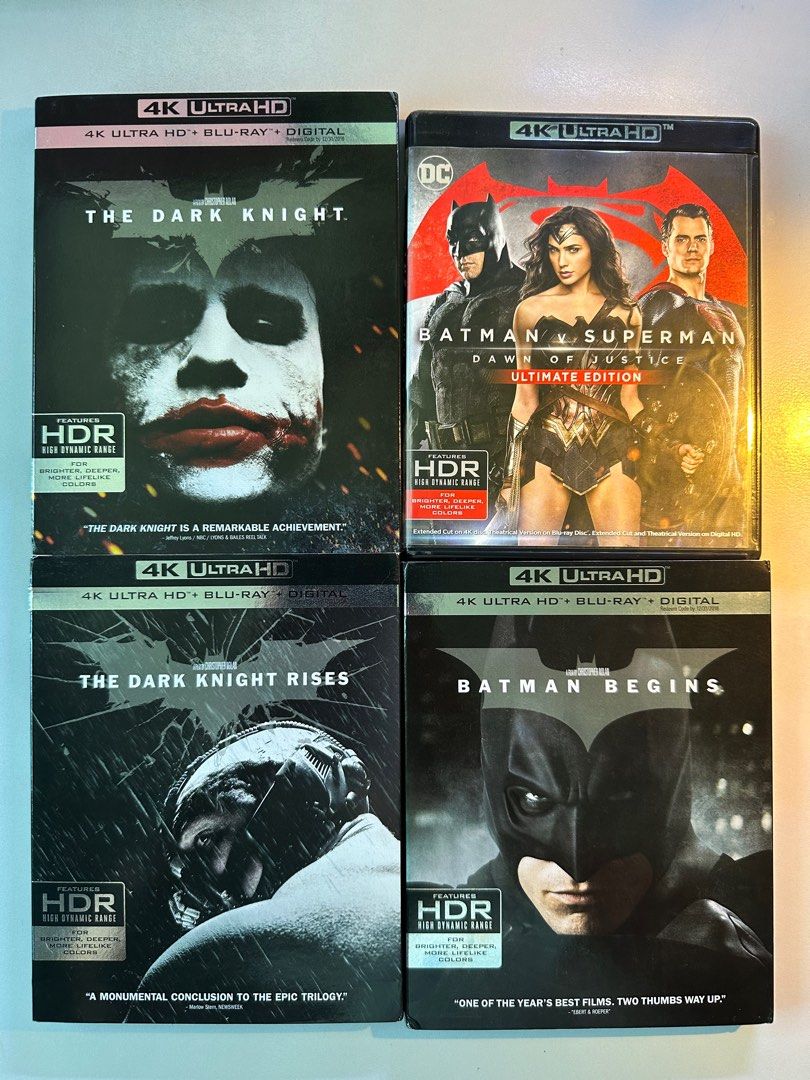 Batman 4K ultra blu rays series - total 4 discs, Hobbies & Toys, Music ...