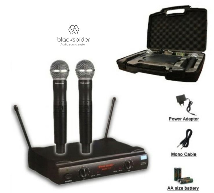 BlackSpider BSWM-721 Dual Wireless Microphone (Handheld), Audio, Microphones on Carousell