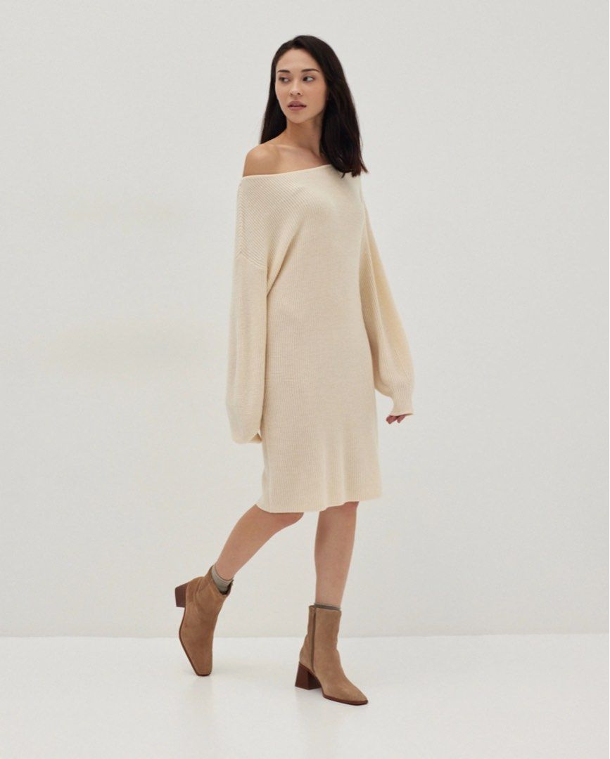 BNWT Love Bonito Rylynne Multi-Way Knit Dress - Cream, Women's Fashion ...