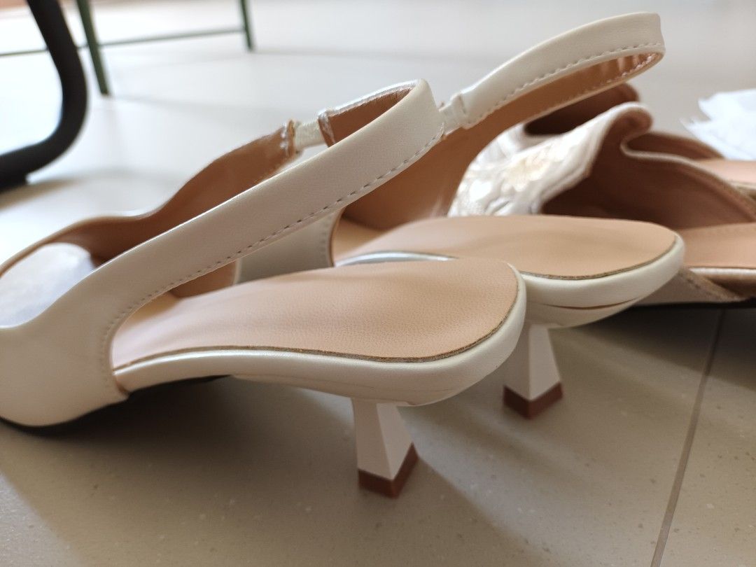 BRAND NEW Heels in Cream white. Women Leather Heels in white, Women's ...