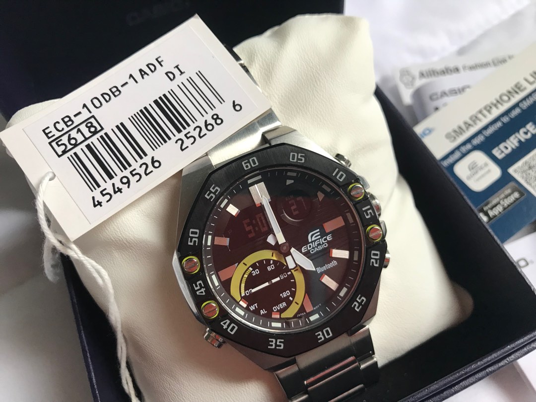 Casio Edifice ECB-10DB-1A FULL SET, Men's Fashion, Watches ...